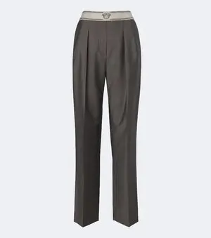 Versace Wool And Mohair Straight Pants