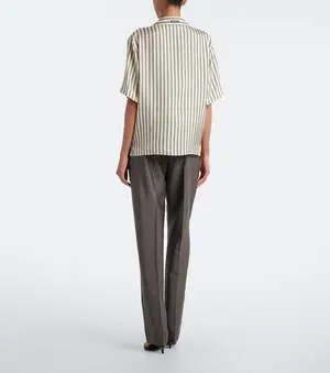Versace Wool And Mohair Straight Pants