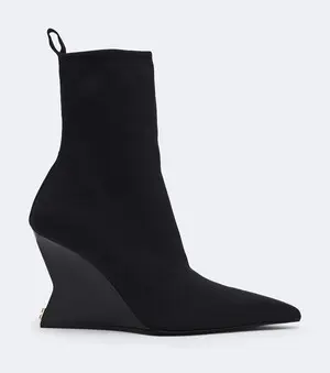 Balmain Knitted Wedge Ankle Boots