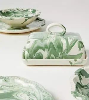 CABANA Marbled Ceramic Butter Dish
