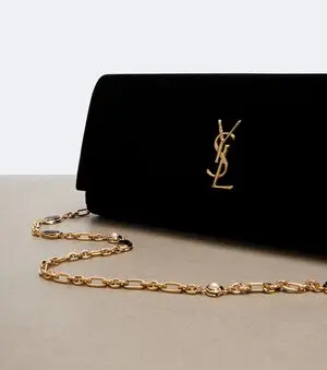 Saint Laurent Cassandre Velvet Clutch
