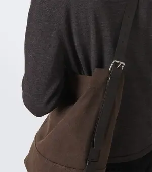LEMAIRE Belted Leather-trimmed Canvas Tote Bag