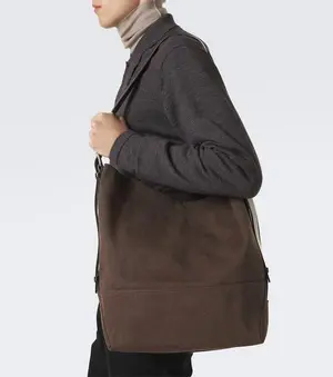 LEMAIRE Belted Leather-trimmed Canvas Tote Bag
