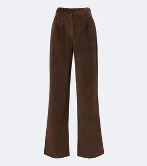 AYA MUSE Aven Cotton-blend Corduroy Wide-leg Pants - Brown