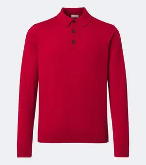 Sunspel Cashmere Polo Sweater - Red