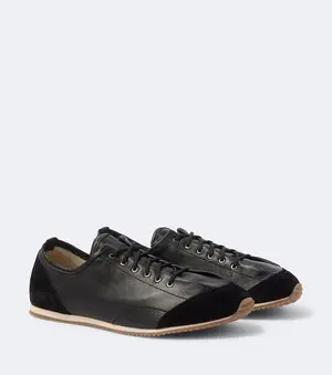 LEMAIRE Gummy Grips Suede-trimmed Leather Sneakers - Black
