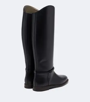 Brunello Cucinelli Monili Leather Knee-high Boots