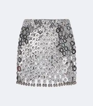 Rabanne Chainmail Embellished Miniskirt - Silver