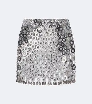 Rabanne Chainmail Embellished Miniskirt - Silver