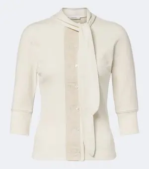 LEMAIRE Ribbed-knit Cotton And Linen Top - Beige