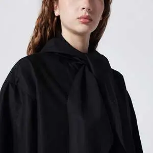 TOTEME Jacket With Organic Cotton Scarf - Black