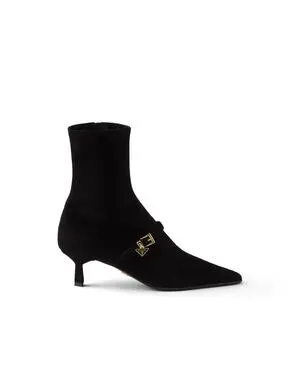 Prada Stretch Suede Booties