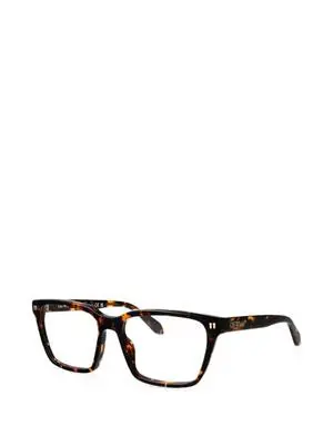 Off-White Tortoiseshell-effect Rectangle-frame Glasses