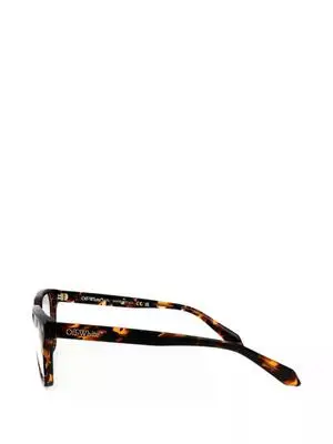 Off-White Tortoiseshell-effect Rectangle-frame Glasses