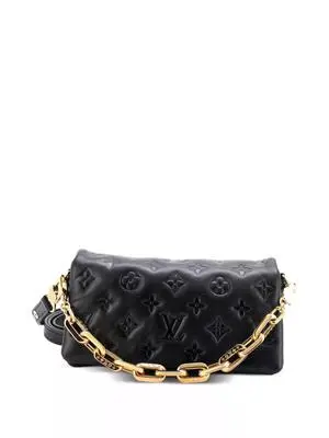 LOUIS VUITTON Convertible Coussin Monogram Embossed Lambskin Shoulder Bag - Black