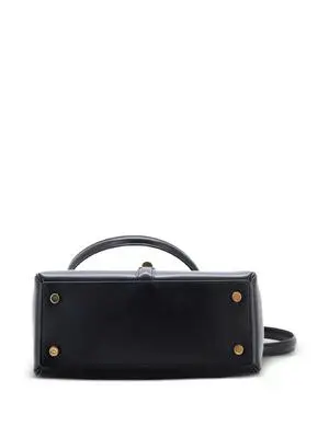 Celine 16 Top Handle Bag Smooth Calfskin Small Satchel - Black