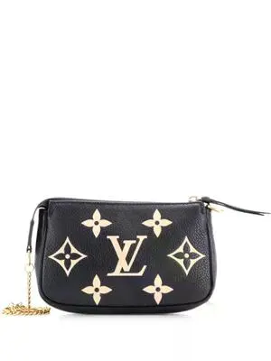 LOUIS VUITTON Pochette Accessoires Bicolor Monogram Empreinte Giant Mini Clutch Bag - Black