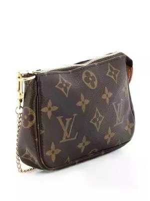 LOUIS VUITTON Pochette Accessoires Monogram Canvas Mini Clutch Bag - Brown