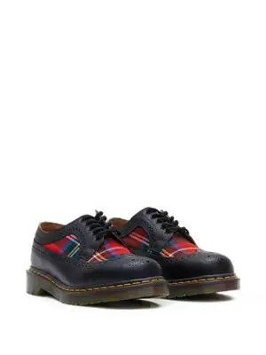 Dr. Martens Tartan-panel Brogue Derby Shoes - Black