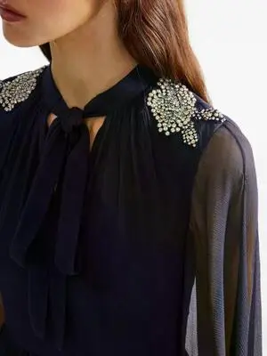 Erdem Embellished Silk-creponne Maxi Gown