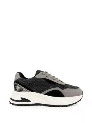 LINDA BAUMANN Snakeskin-effect Panelled Sneakers - Grey