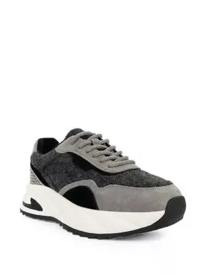 LINDA BAUMANN Panelled Snakeskin-effect Sneakers