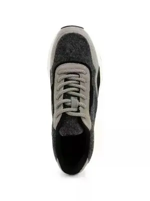 LINDA BAUMANN Panelled Snakeskin-effect Sneakers
