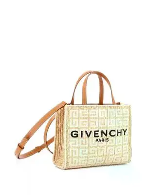 Givenchy G-tote 4g Raffia Mini Satchel - Neutrals