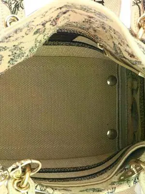 Dior Lady D-lite Bag Embroidered Raffia Medium Satchel - Neutrals