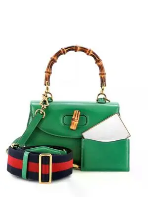 Gucci Bamboo 1947 Leather Top Handle Satchel - Green