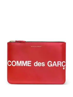 Comme Des Garçons Logo-print Leather Pouch - Red