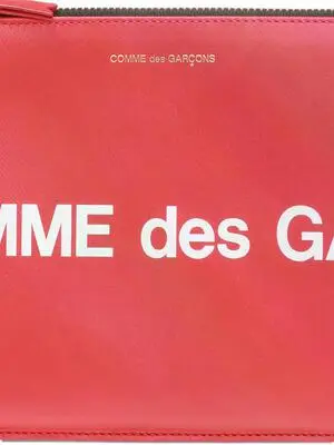 Comme Des Garçons Logo-print Leather Pouch