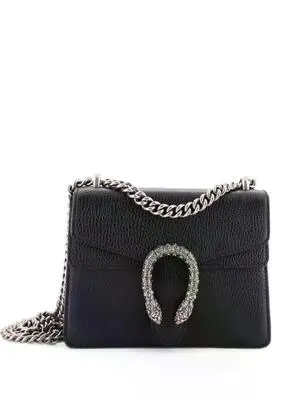 Gucci Dionysus Bag Leather Mini Crossbody Bag - Black