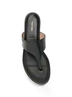TOM FORD Lina Thong-strap Leather Flat Sandals