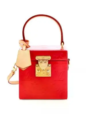 LOUIS VUITTON Bleecker Box Nm Bag Monogram Vernis Satchel - Red