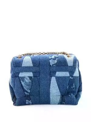 Versace Medusa Chain Flap Patchwork Denim Shoulder Bag