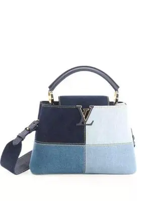 LOUIS VUITTON Capucines Bag Patchwork Denim Bb Satchel - Blue
