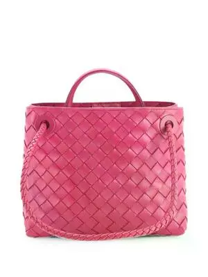 Bottega Veneta Andiamo Top Handle Bag Intrecciato Nappa Small Satchel - Pink