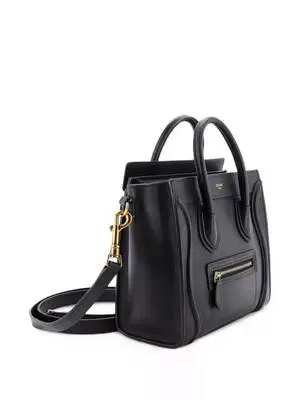 Celine Luggage Bag Smooth Leather Nano Crossbody Bag - Black