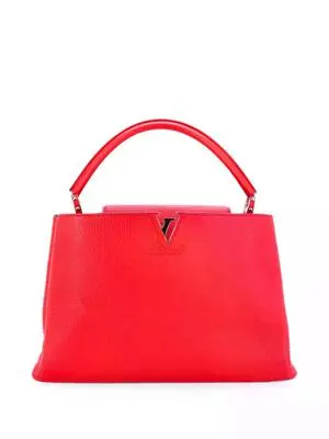 LOUIS VUITTON Capucines Bag Leather Gm Satchel - Red
