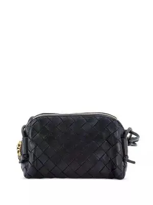 Bottega Veneta Concert Pouch Intrecciato Nappa Mini Crossbody Bag - Black