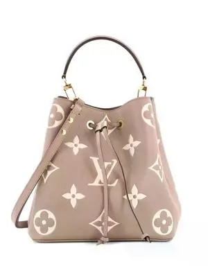 LOUIS VUITTON Neonoe Handbag Bicolor Monogram Empreinte Giant Mm Bucket Bag Grey