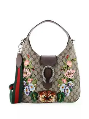 Gucci Dionysus Embroidered Gg Coated Canvas Medium Hobo Bag