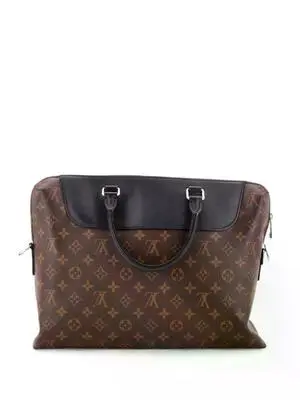 LOUIS VUITTON Porte-documents Jour Nm Bag Macassar Monogram Canvas Business Bag - Black