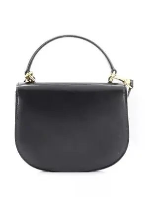 Celine Triomphe Besace Clea Top Handle Flap Bag Leather Mini Satchel - Black