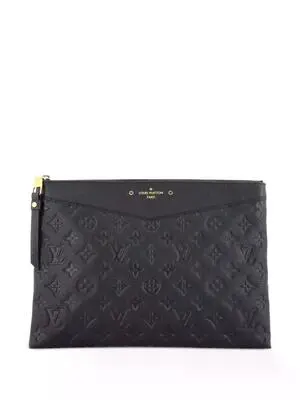 LOUIS VUITTON Daily Monogram Empreinte Leather Pouch - Black