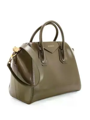 Givenchy Antigona Bag Glazed Leather Small Satchel - Green