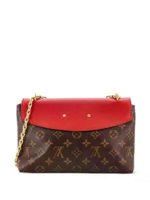 LOUIS VUITTON Saint Placide Handbag Monogram Canvas And Leather Shoulder Bag - Red