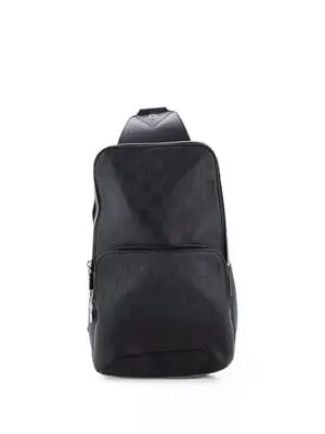 LOUIS VUITTON Avenue Sling Bag Damier Infini Leather Shoulder Bag - Black
