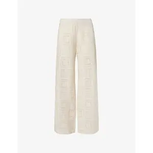 MALINA Aleya Straight-leg Crochet Trousers - Vanilla